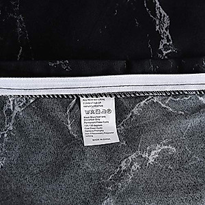 YERVEN Black Marble Duvet Cover Queen Comforter Cover Set Full 90"x90" Duvet Cover with 2 Pillow Shams Microfiber Soft Lightweight Hotel 3 Pieces White Bedding Set