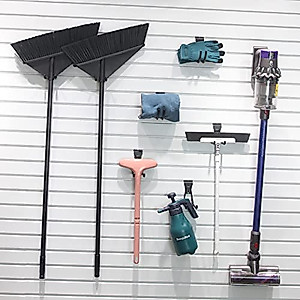 ATOOLA Garage Organizer for Slatwall, Heavy Duty Slatwall Accessories, Multi Size Slatwall Hooks, Black Slat Wall Accessory, 8 Pack