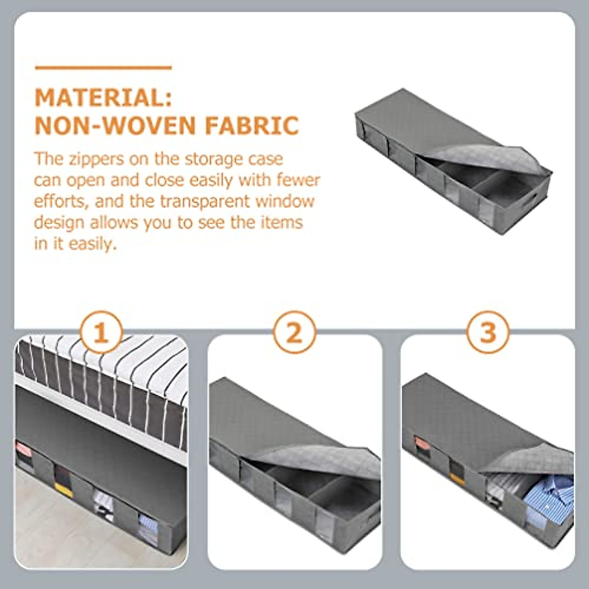 Clothes Organizer Under Bed Storage Bin Stackable Underbed Organizer Dividing Closet Clothes Containers Large Capacity Holder Box For Quilt Clothes Shoes Closet Storage