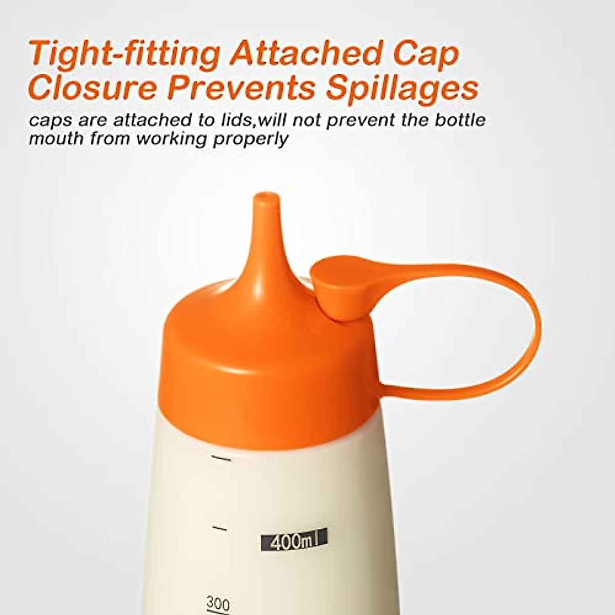 Premium 6 Pack 16 oz Plastic Condiment squeeze Bottles with Squeeze Top,Food Grade Squirt Bottle for Sauces,Hot Sauces,Syrup,Oil Dispenser,Salad Dressings Container,with extra 8 Chalk Labels and 1 Pen