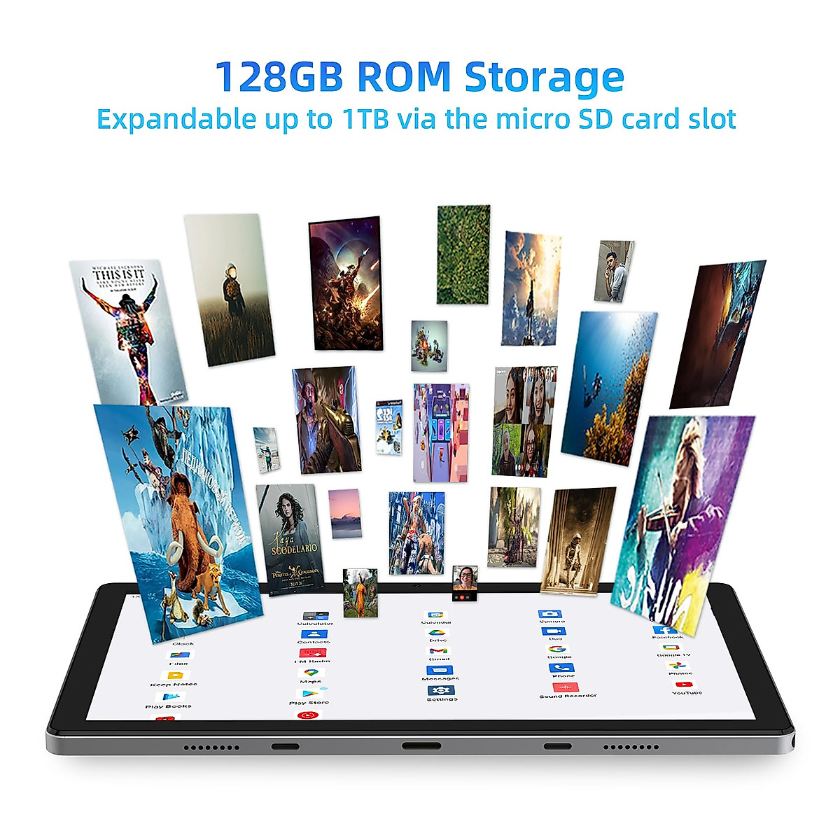 kinstone Android 12 Tablets-10.1Inch Gaming Tablet with 4G LTE/5G WIFI-8GB RAM+128GB ROM-Dual Camera 5+13MP-Upgrade 2.0GHz Octa-Core Processor-1920 x 1200 FHD IPS-8000mAh Battery Capacity(Sliver)