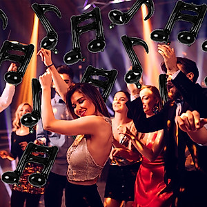 18 PCS Black Note Balloons, 16 Inch Music Balloons, Black Music Note Foil Balloons for Birthday Baby Shower Music Themed Party Concert Band Bar Party Decoration