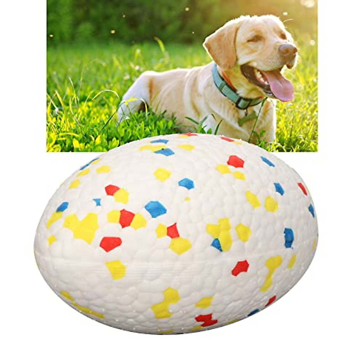 Dog Color Rugby Toy, Bite Resistant Teeth Grinding High Bouncing Power Interactive Floating Dog Chew Toy Balls, Aggressive Chewers Toys for Pet Dog Relieving Boredom