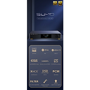 S.M.S.L SU-10 MQA Decoder Dual ES9038PRO Support MQA-CD High-Performance Audio DAC 32Bit/768kHz DSD512 Hi-Res Audio Support LDAC,Aptx/HD,SBC,AAC