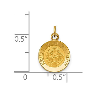 Auriga Fine Jewelry 14k Yellow Gold Holy Trinity Medal Pendant (L- 16 mm, W- 11.5 mm) Gift for Women