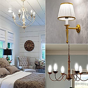 E12 LED Candelabra Light Bulbs Dimmable, 60 Watt Equivalent, Ceiling Fan Light Bulbs Daylight White 5000K, 550Lumens for Home Lighting Decorations, 6 Pack