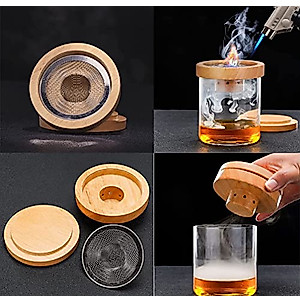 Cocktail Smoker Kit & Chips For Old Fashioned Cocktails,Drink Smoker Infuser Kit with 4 Flavors Wood Chips, Old Fashioned Smoker Kit for Cocktail, Whiskey, Wine, Christmas gifts for Dad Boyfriend (B)