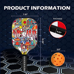 QDBM Pickleball Paddles, USAPA Approved, Fiberglass Pickleball Set with 4 Pickleballs, 2 Pickleball Paddles, 1 Pickleball Bag, Lightweight Design for Men Women Beginers Pickleball Paddles Set of 2