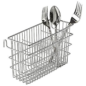 Utensil Drying Rack, 3 Compartments, Chrome
