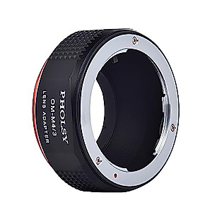 PHOLSY Lens Mount Adapter OM to MFT Compatible with Olympus Zuiko OM Mount Lens to Micro Four Thirds (M4/3 Micro 4/3) Mount Camera Body Compatible with Olympus Panasonic Lumix Cameras OM to M4/3