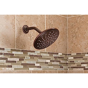Moen Oil Rubbed Bronze Bathroom Rain Showerhead, 8-inch Wide Fixed Rainfall Shower Head, 6345ORB