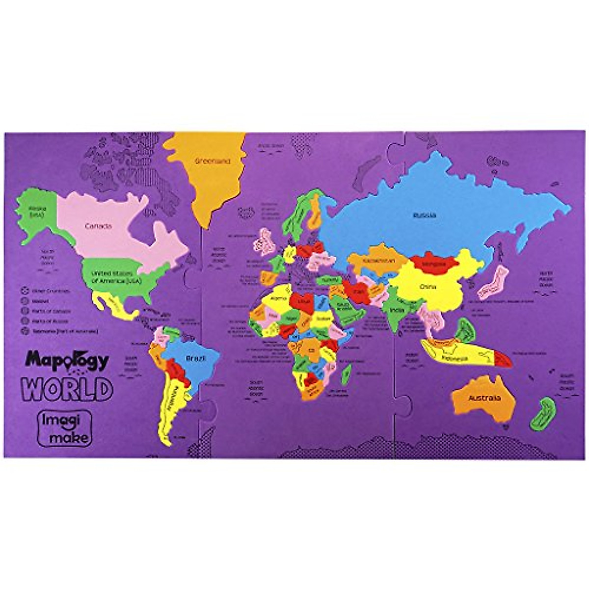 Imagimake Mapology World Map Puzzle | Educational Toys for Kids 5-7 | Puzzles for Kids Ages 4-8 | Map of The World | 6 Year Old Boy Gifts & Girl Gifts