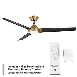 Zelda Indoor and Outdoor 3-Blade Smart Ceiling Fan 60in Soft Brass Matte Black with 3000K LED Light Kit and Remote Control works with Alexa and iOS or Android App