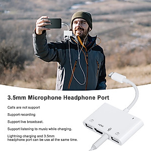 Unitrox iPhone Microphone Adapter for Live-Streaming, HDMI Adapter for iPhone to TV, Dual USB Female OTG Adapter with Charging Port Compatible with iPhone/iPad/iPod, No Application, Plug and Play
