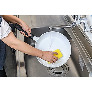 Kyocera IH CF-EC-WBU-BC Egg Pan, 5.1 x 7.1 inches (13 x 18 cm), White, Blue Cerabrid Frying Pan