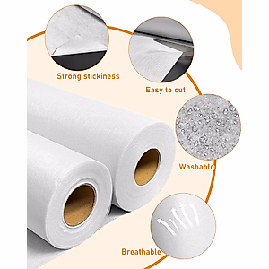 PLANTIONAL Light Weight White Iron-On Non-Woven Fusible Interfacing: 16.5" x 30yd Light Weight Non-Woven Interfacing Iron On Polyester Single-Sided Interfacing for DIY Crafts Supplies