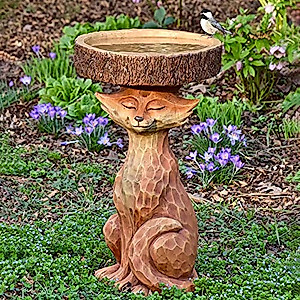Outdoor Bird Bath Feeder Standing, Resin Bird Bath Bowl Tray for Inside, Animal Hummingbird Feeders Statue Decor for Garden Lawn Patio Yard Bird Lovers Gifts