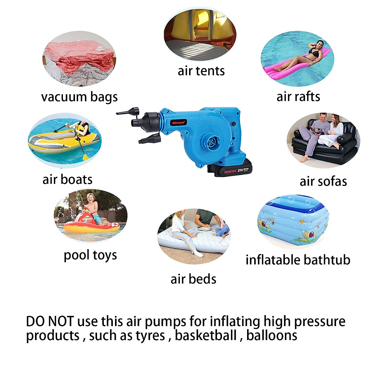 Cordless Blower,3- in-1 Portable Mini Air Blower 21v Lithium Battery,Small Dust Cleaner for Inflatable,Fans,Lily Windows,Keyboards,Cars by MKMKYEE