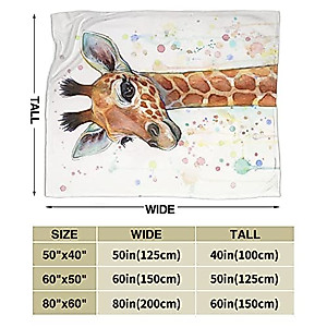 Giraffe Soft Throw Blankets Flannel All Season Warm Giraffe Art Large Blanket for Sofa Living Room Small Bed Blanket 50"X40"