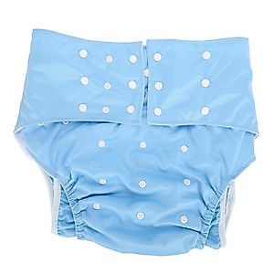 Cloth Diapers for Adults,Adult Pocket Diaper, Fleece Cloth AdjustableNappy Pant Prevent Side Leakage Washable Reusable Diaper Pants for Incontinence Care (Light Blue)