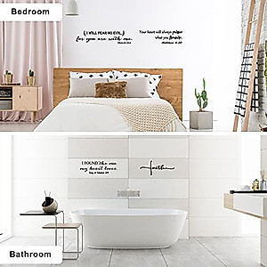 12 Styles Bible Verse Wall Decals Inspirational Wall Decals Peel and Stick Vinyl Christian Wall Decal Prayer Wall Decor Butterfly Quotes Wall Decor Stickers Wall Art Sticker for Bedroom (Black)