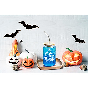 NewEleven Witchy Gifts for Women, Witch Gifts, Witch Stuff, Witch Accessories - Birthday Halloween Gifts for Women Witches Wiccan Her Friend Sister Daughter Female - 16 Oz Coffee Glass