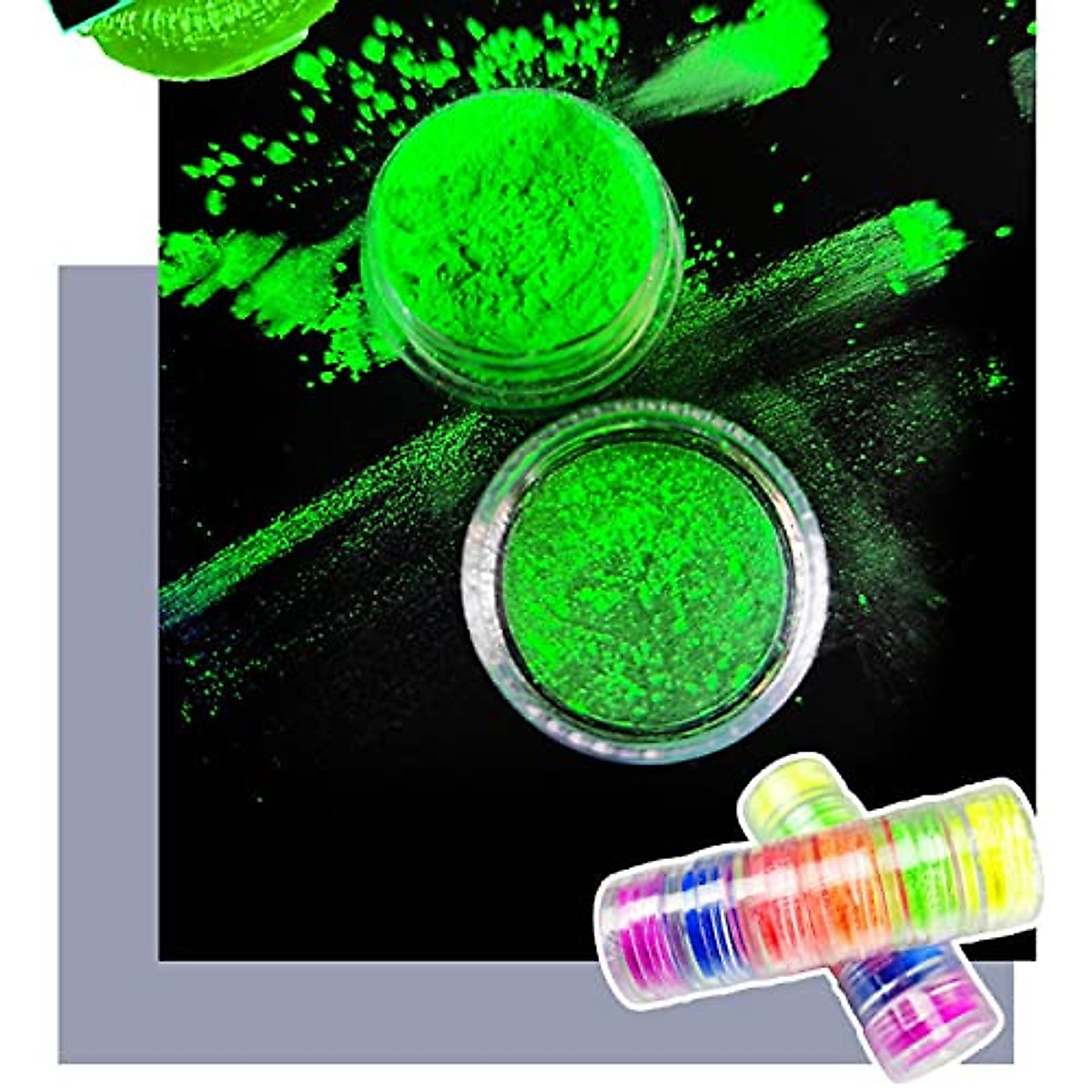 Skin Illustrator Pigment Body Powder Color Glow Powder Fluorescent Glitter Pearl High Gloss Nail Powder Powder Nail Pigment For Body And Craft Scar Makeup Special Effects（Hot Pink)