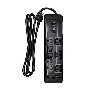 SANUS Surge Protected Power Strip - 8 Outlets & 2 USB Ports