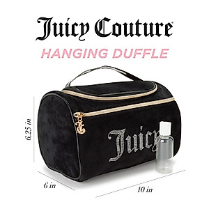 Juicy Couture Women's Cosmetics Bag - Hanging Travel Makeup and Toiletries Small Duffel Bag, Black