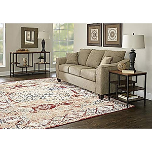 Linon RUGVT5081 Vintage Collection Nain RD 8x10, Red, 8' x 10'