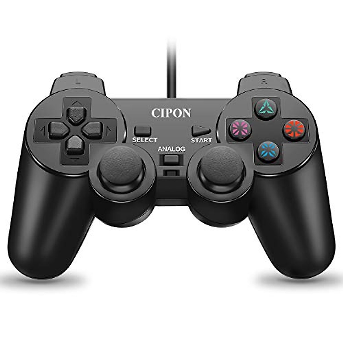 Cipon Wired Controller Compatible with PS-2 Console, Black Remote Gamepad with 2.2M Cable