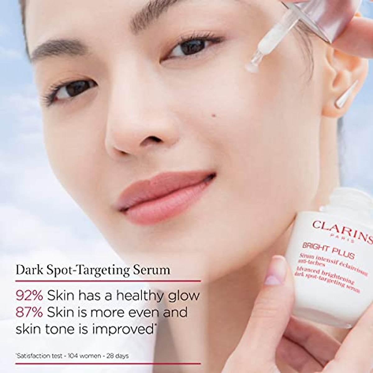 Clarins Bright Plus Serum | Skin Has A Healthy-Looking Glow and Skin Tone Is Visibly Improved* | Visibly Brightens and Boosts Radiance | Targets Dark Spots | Acerola Extract, Rich In Vitamin C | 1 Oz