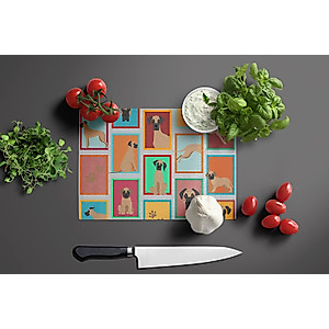 Caroline's Treasures MLM1157LCB Lots of Fawn Great Dane Glass Cutting Board Large Decorative Tempered Glass Kitchen Cutting and Serving Board Large Size Chopping Board