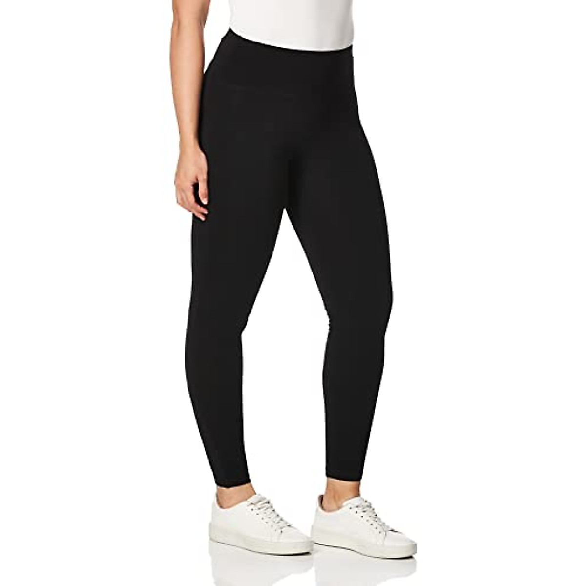 Juicy Couture Women's Essential High Waisted Cotton Legging, Deep Black, Large