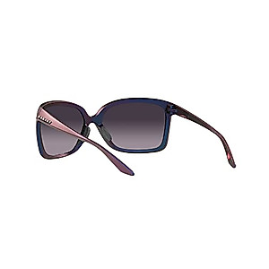 Oakley Women's OO9230 Wildrye Butterfly Sunglasses, Matte Cyan/Purple Colorshift/Prizm Grey Gradient, 61 mm