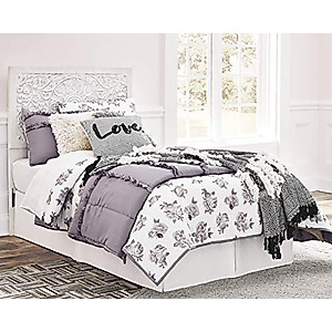 Signature Design By Ashley Paxberry Twin Boho Headboard, Distressed White