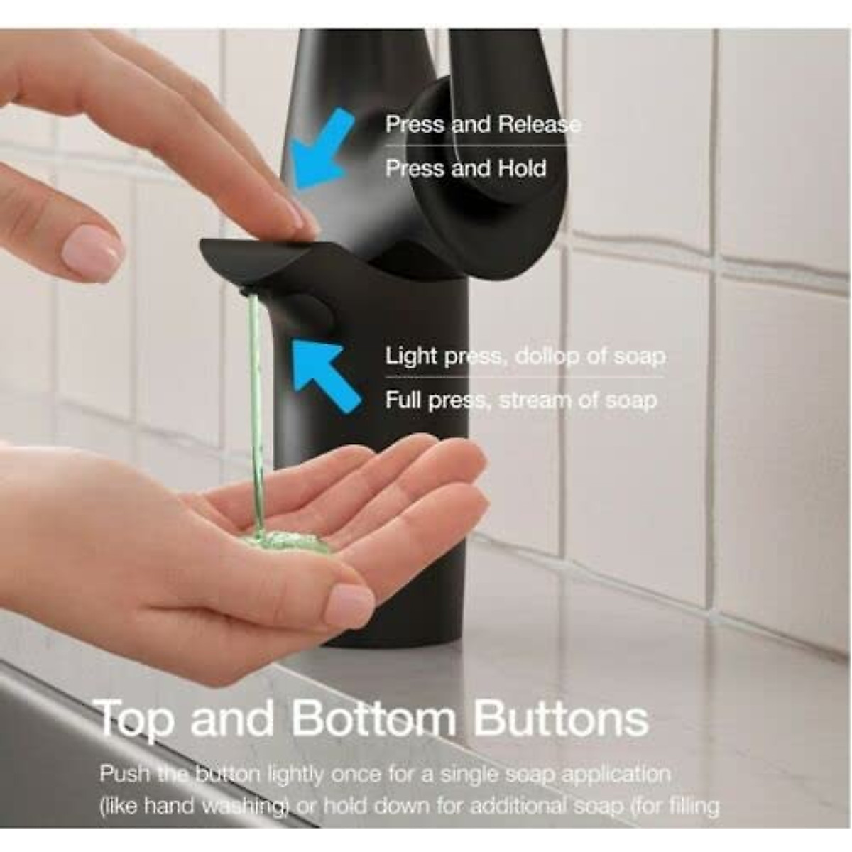 Kohler Safia 1-Handle Pull Down Sprayer Kitchen Faucet with Integrated Soap Dispenser in Matte Black