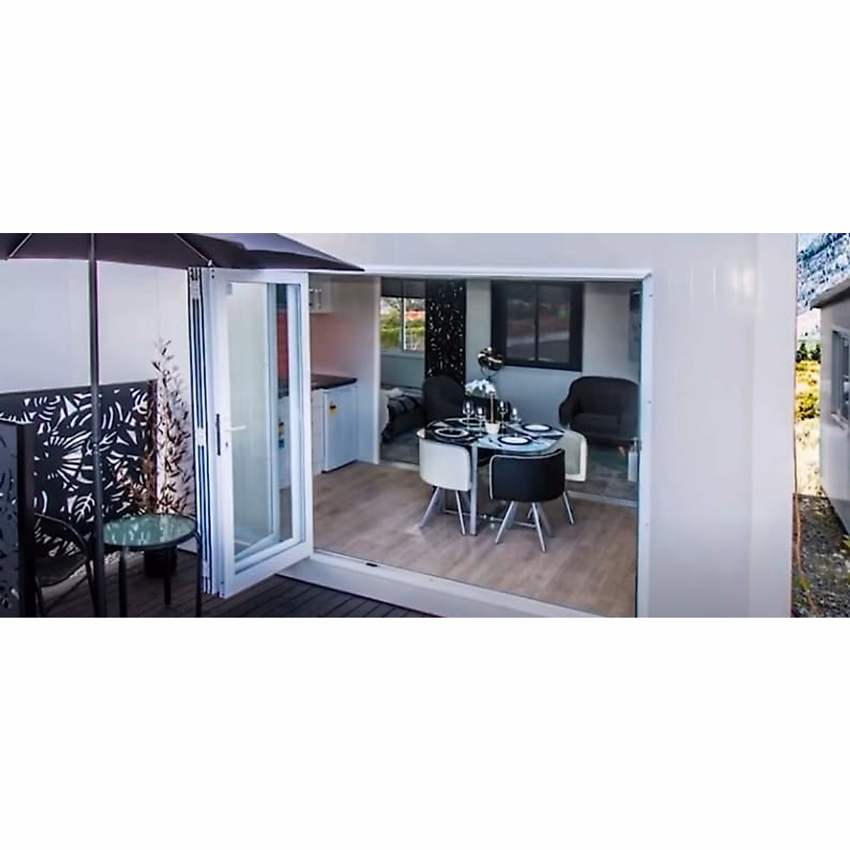 Generic LuxeKit ADU 20'x16' Modern Prefab ADU with Full Bathroom, Kitchen, Living Room, and Bedroom., WHITE