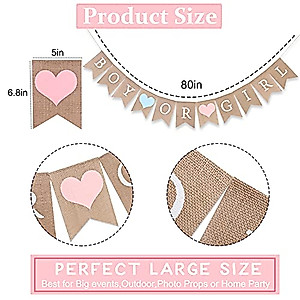 Boy or Girl Burlap Banner - Burlap Baby Shower Banner , Baby Shower Decorations , Gender Reveal, Rustic Girl Boy Shower Burlap Banner , Photo Decoration Props (Gender Reveal Banner)