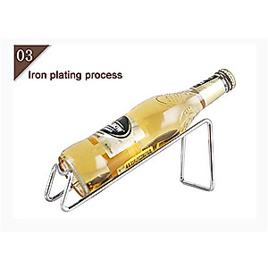 CdyBox Creative Metal Red Wine Rack Single Wine Bottle Holder Rack Display for Home Living Room Wine Rack (Rose-Gold)