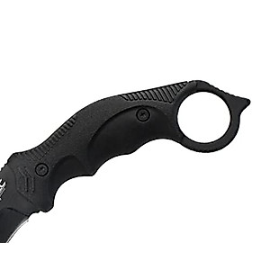 S-TEC 8" Fixed Blade Hunting Knife with ABS Plastic Sheath (Black)