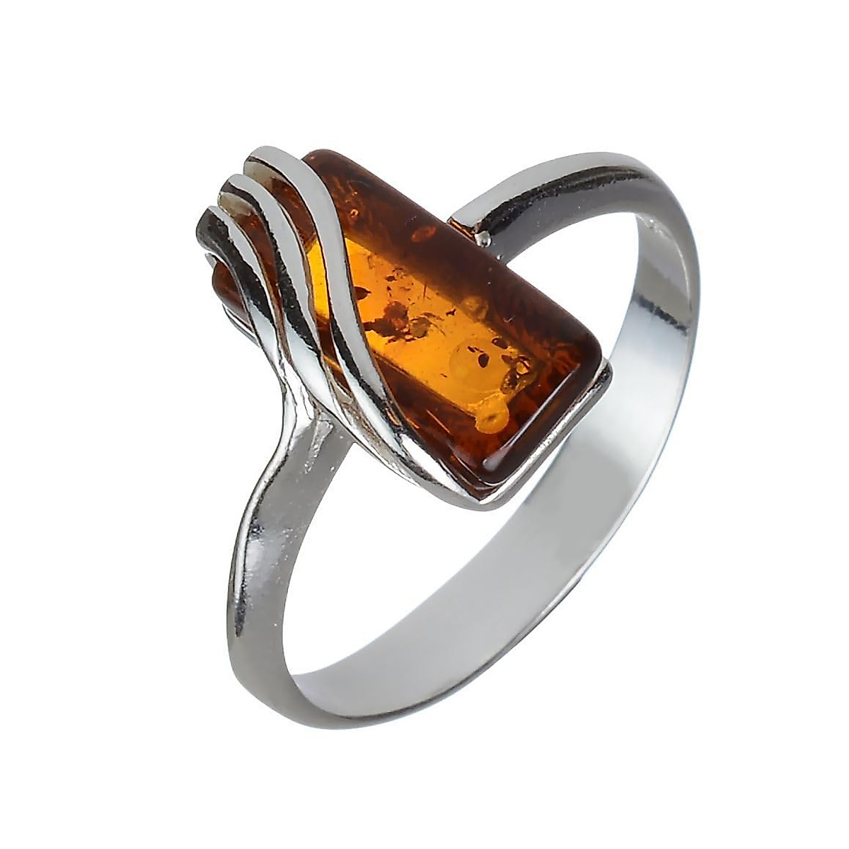 HolidayGiftShops Sterling Silver and Baltic Honey Amber Ring Ninelle