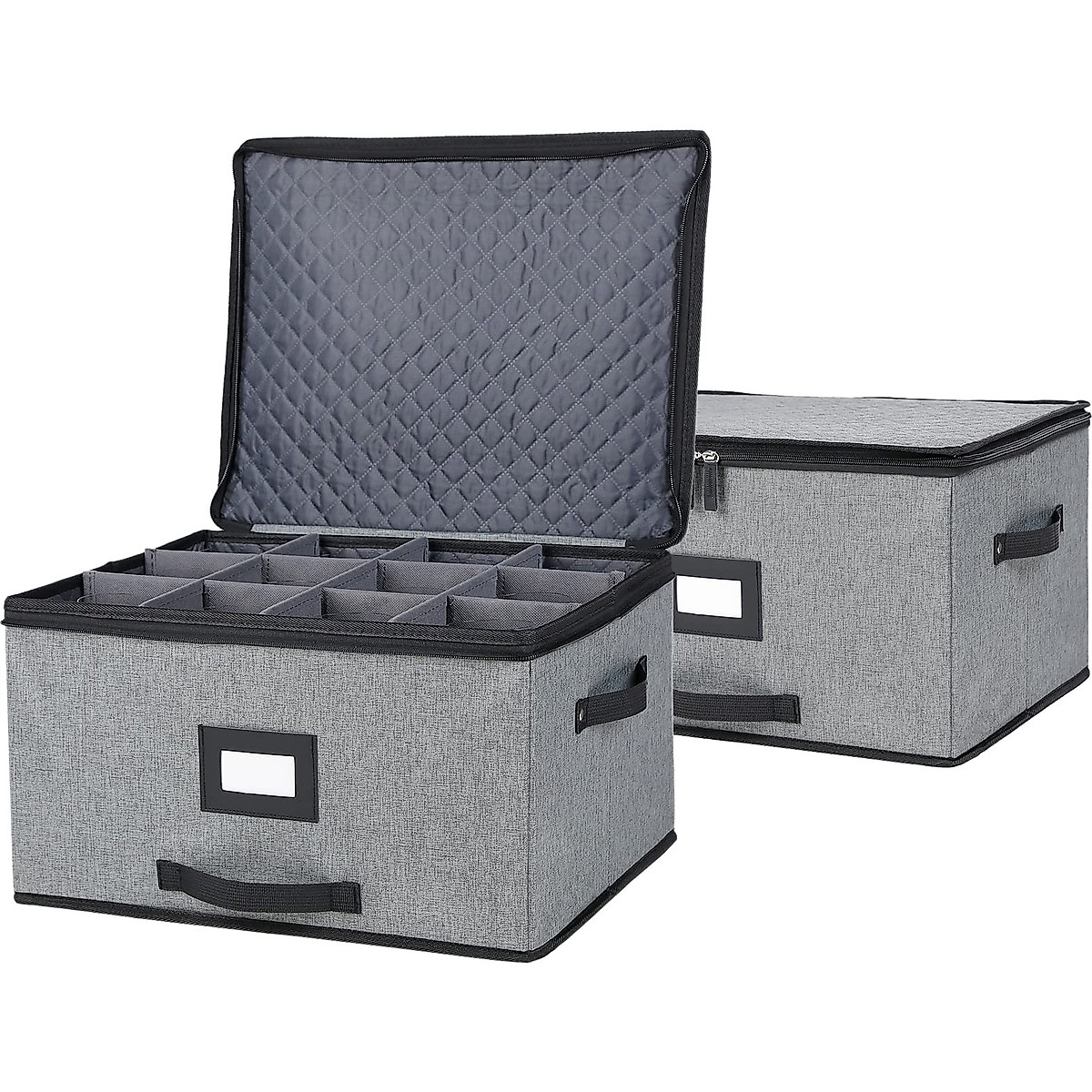 VICTORICH Ultra Large Thick Hard Shell Additional Front Handle Stemware Storage Box, Wine Glass Storage Box with Lable Window, Fully-Padded Inside with Hard Sides