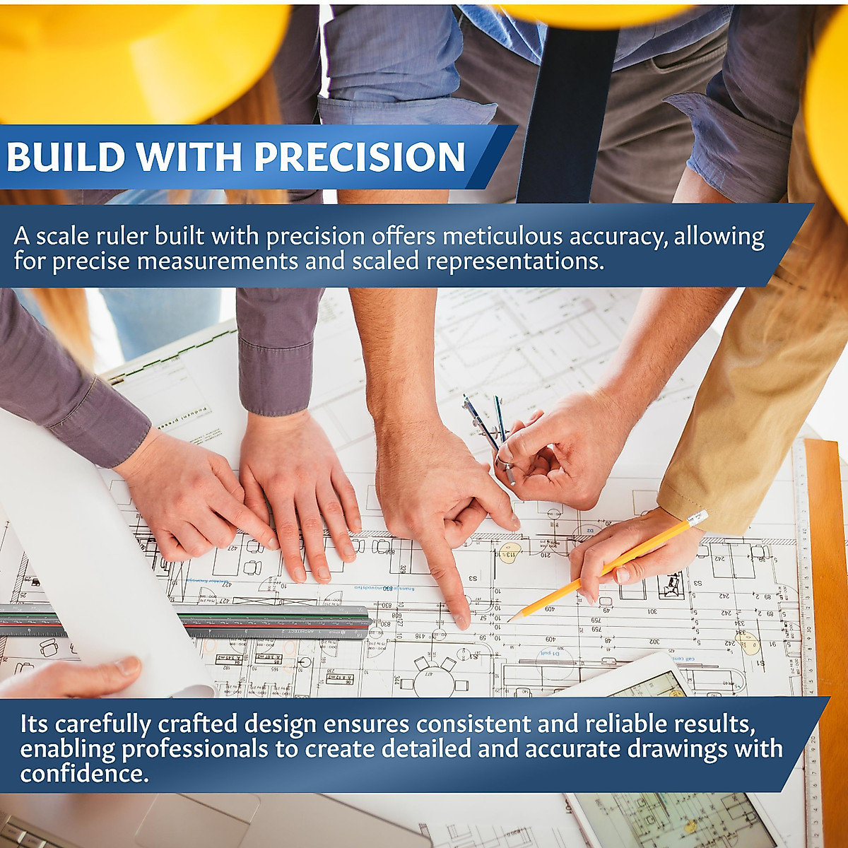 Stylo Aluminum Architect Scale Ruler 12" Laser Etched Triangle Drafting Ruler with Color - Coded Grooves for Blueprint, Drafting and Drawing - Imperial Architectural Scale Ruler for Blueprints