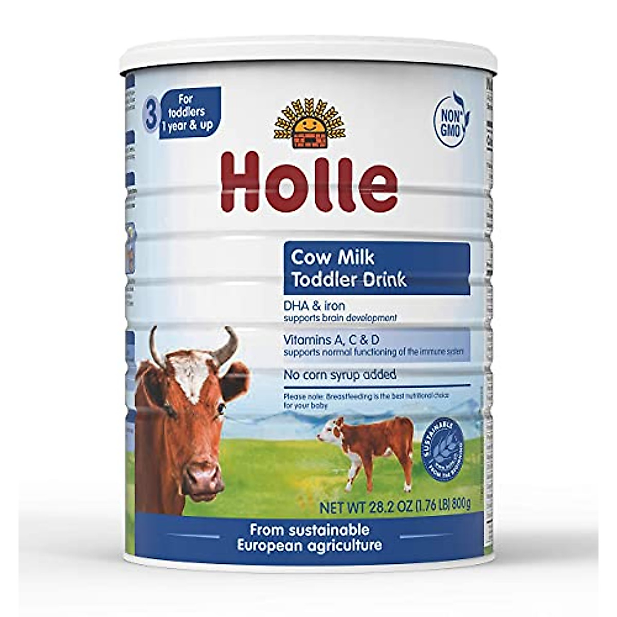 Holle Non-GMO - European Whole Milk Toddler Drink - with DHA for Healthy Brain Development - 1 Year & Up