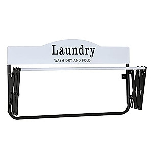 Home District Laundry Drying Rack - Wall Mounted Clothes Rack, Accordion Wall Hanger, Laundry Room Accessory
