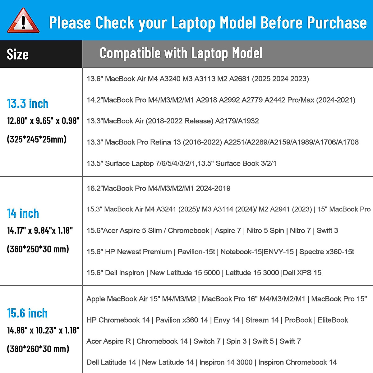 FINPAC 15.6-inch Laptop Shoulder Bag, Protective Computer Carrying Case Compatible with 16.2" MacBook Pro M4/M3/M2/M1, 15-16" MacBook Air/Pro, Surface Laptop/Book, 15.6" HP/Dell/Acer/Samsung, Black