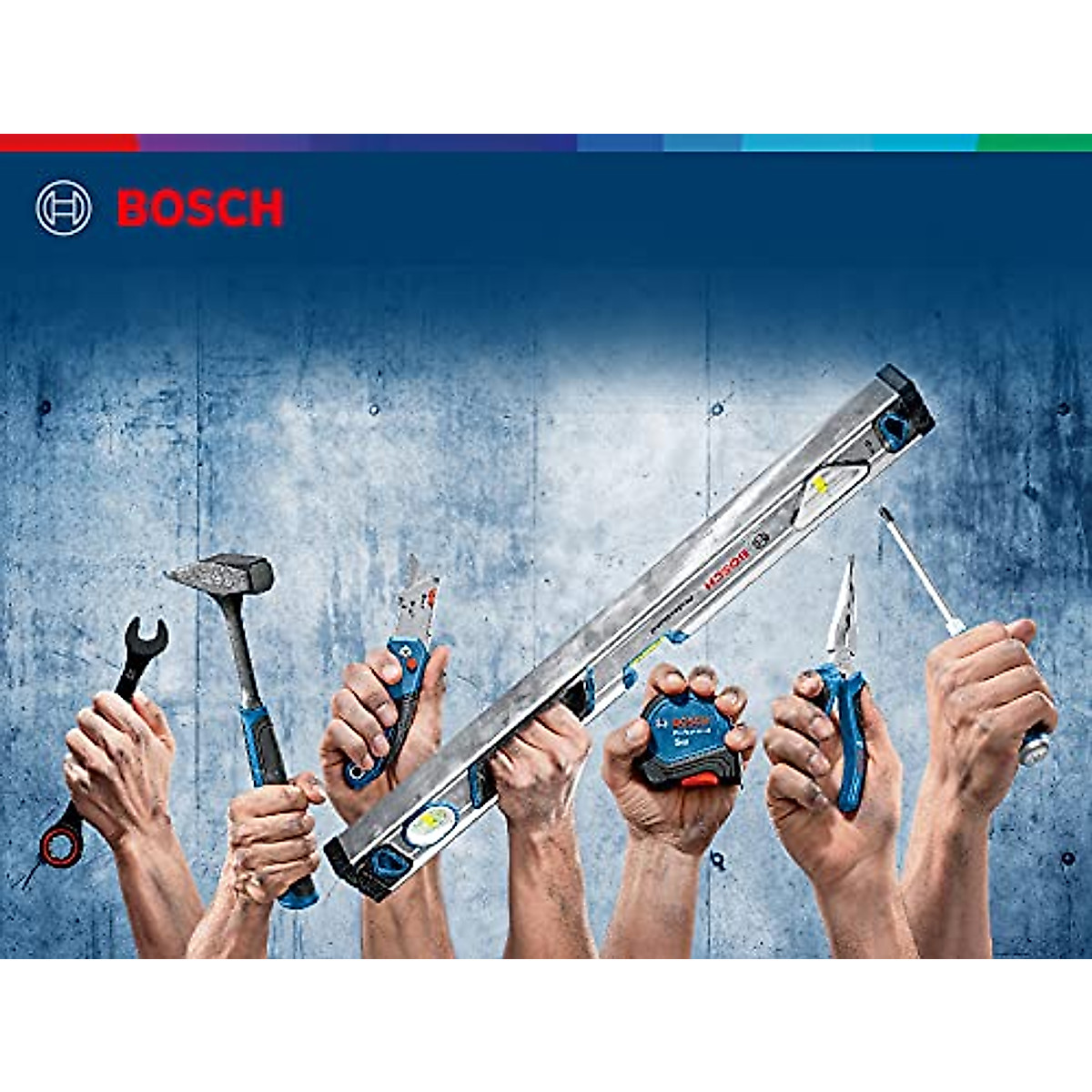 Bosch Professional 1600A01V3H Universal Knife with a Retractable Compartment in The Handle (incl. Three Trapezoid Blades), Blue