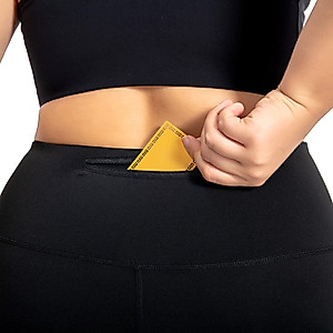 MEJING Plus Size Yoga Pants with Pockets, L-5X Mesh Workout Leggings for Women, High Waisted Tummy Control Activewear Black L