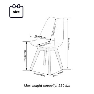 White Dining Room Chairs Set of 6 Dinner Chairs, Living Room Bedroom Outdoor Lounge Cafe Chairs with Comfy Cushion and Solid Wood Legs, Easy to Assemble and Maintain, 6 PCS